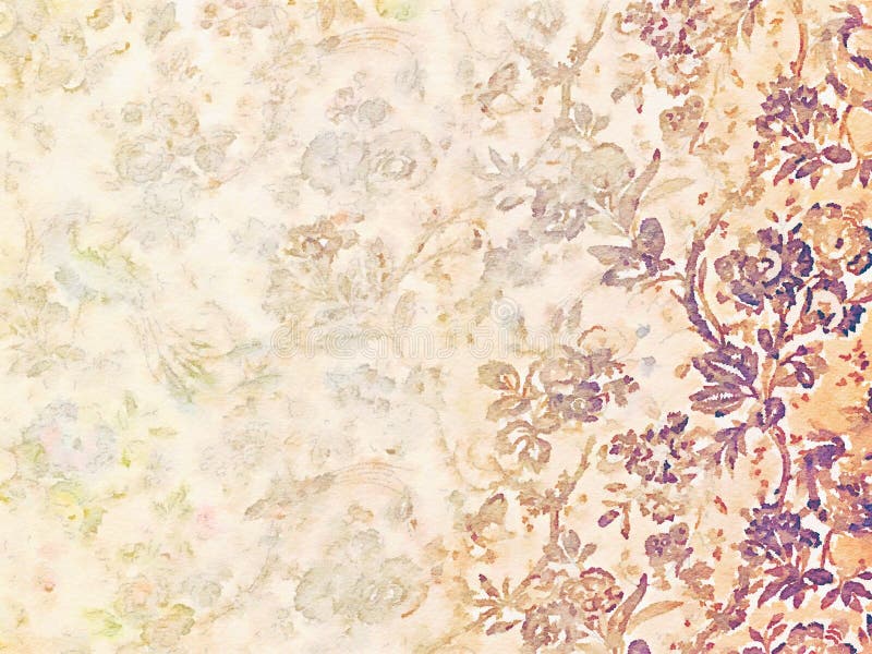 Antique Shabby Chic Floral Painted Background Stock Illustration ...