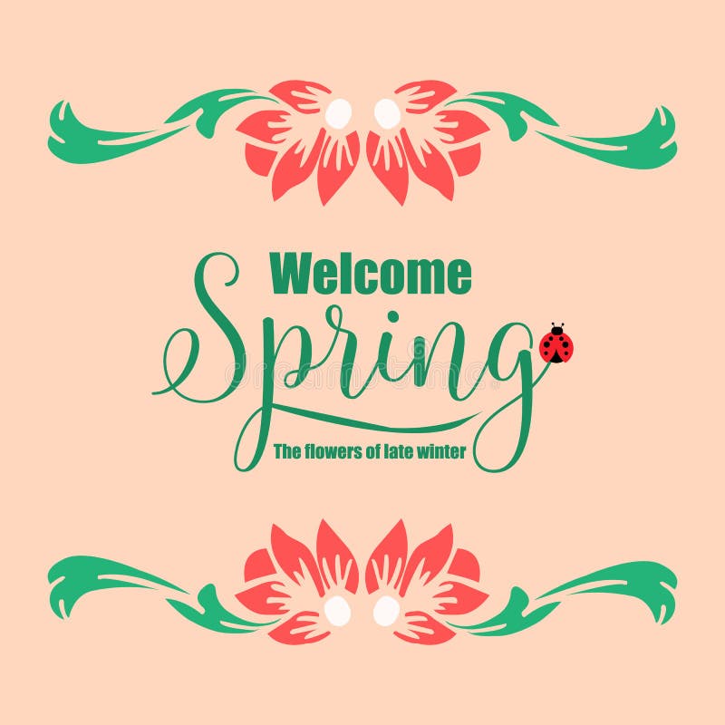 Antique Shape of Leaf and Floral Frame, for Seamless Welcome Spring ...