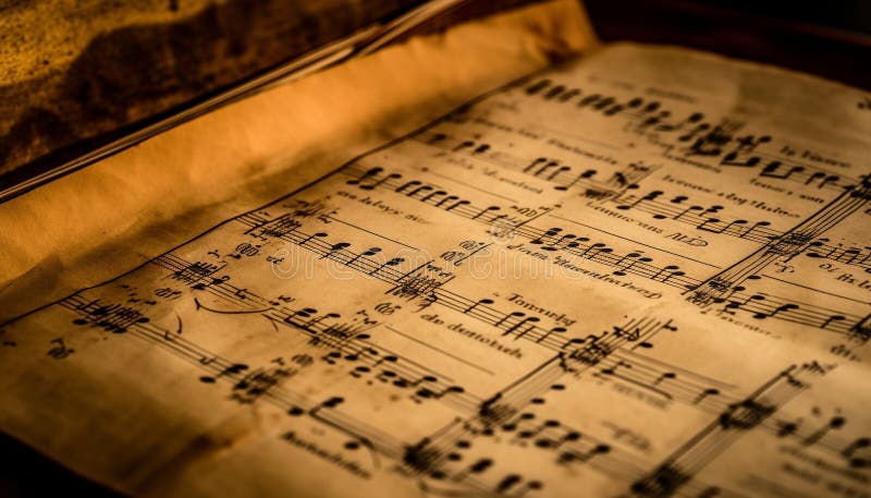 Antique Sheet Music, a Musical Note Performance Generated by AI Stock ...
