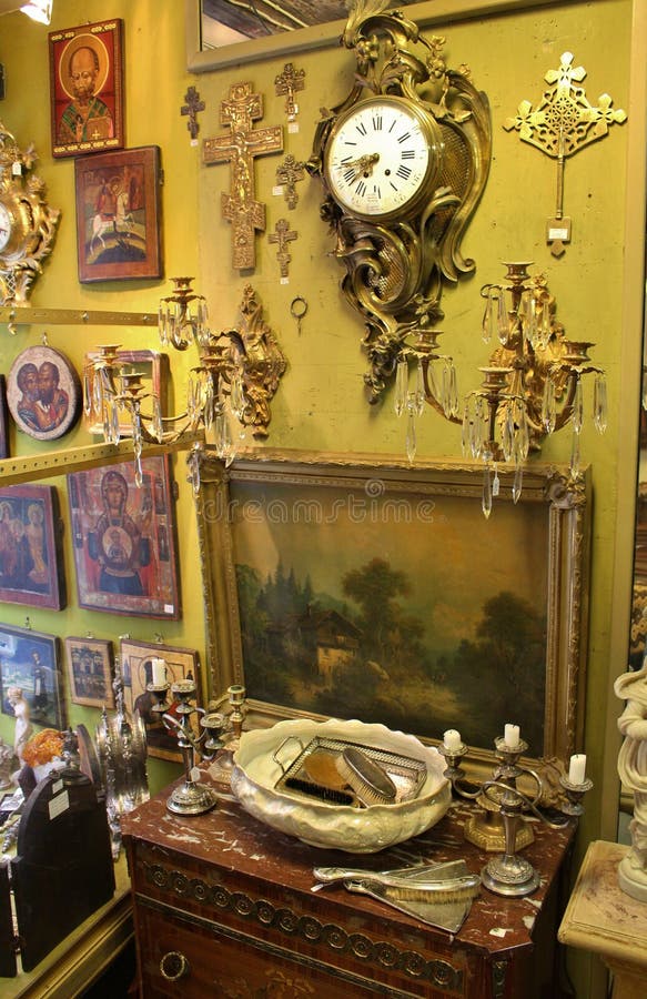Antique shop editorial stock image. Image of candlestick - 64048494