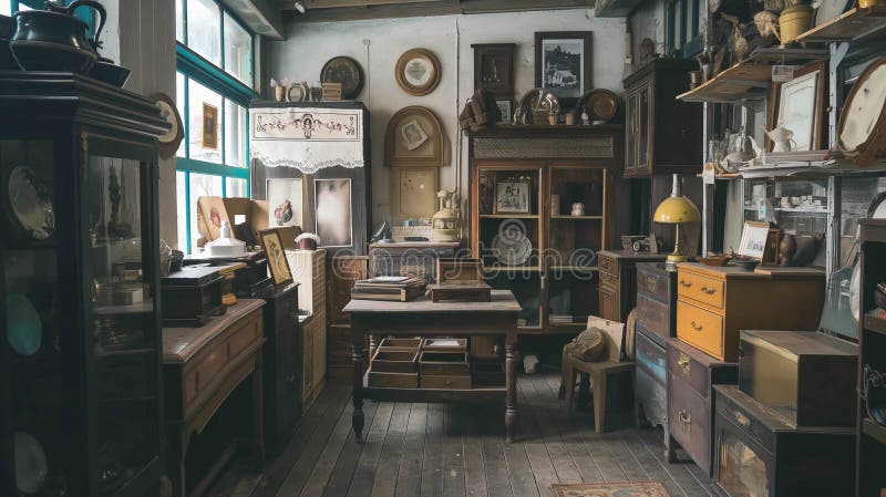 Antique Shop with Unique Finds Stock Photo - Image of style, ceiling ...