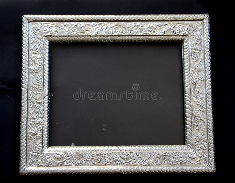 Antique silver frame stock photo. Image of black, background - 307374
