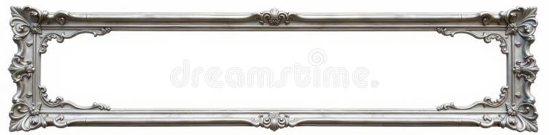 Antique Silver Frame, Ornate Details, Isolated on White , Regency ...