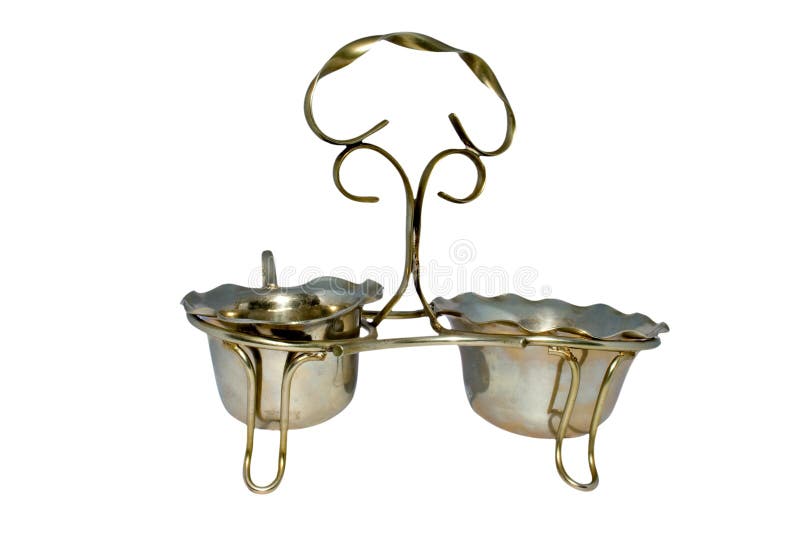 Antique Silver Jam and Cream Server Stock Image - Image of reflective ...