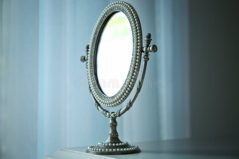 Antique silver mirror stock image. Image of baroque - 116195925