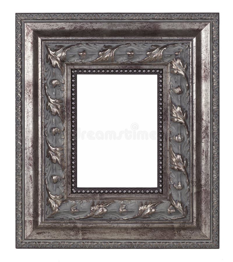Antique Silver Picture Frame Stock Image - Image of antique, fashion ...