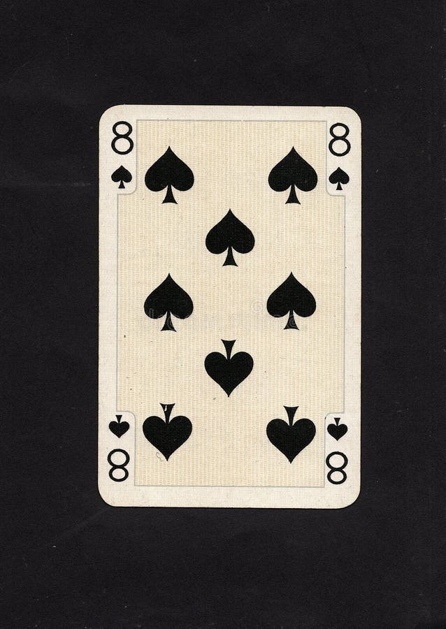 An Antique Spades Playing Card on a Black Background. Stock Image ...