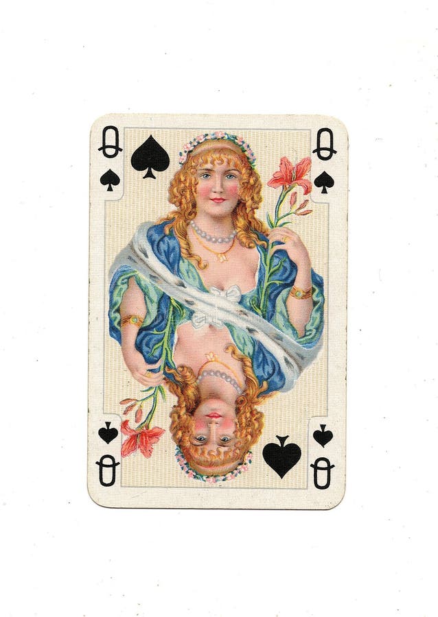 An Antique Spades Playing Card on a White Background. Stock ...
