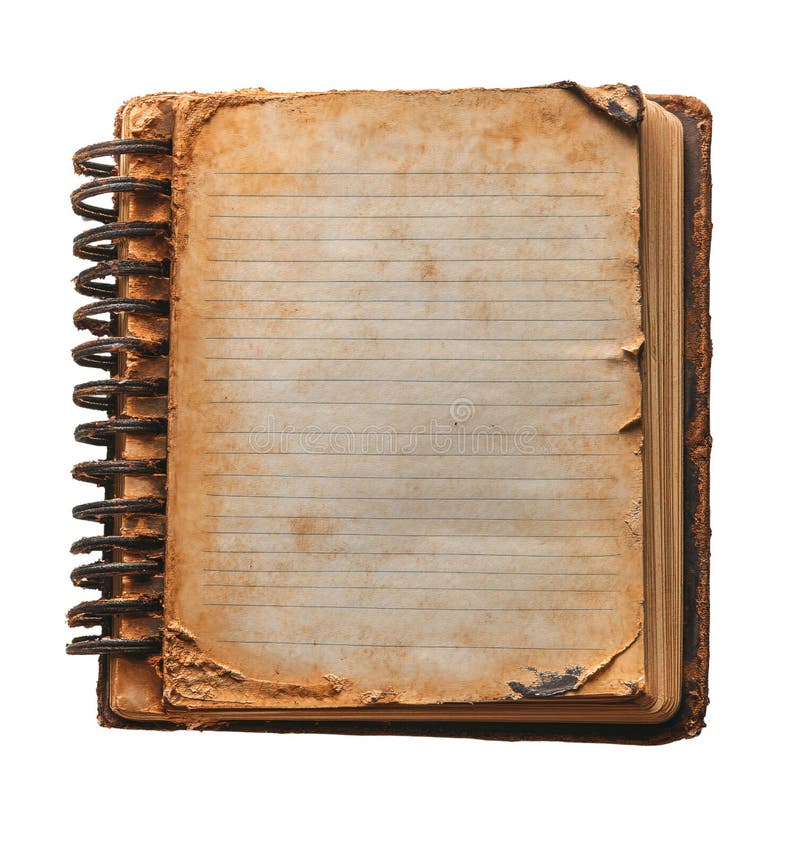Antique Spiral Notebook Aged Paper Texture Stock Image - Image of ...