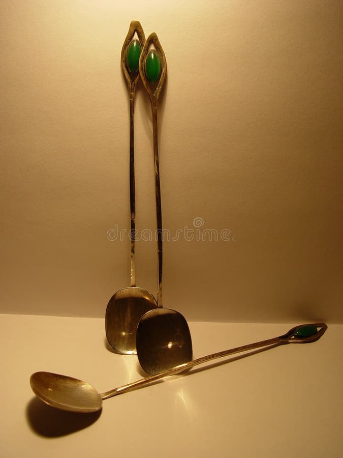 Antique spoons stock image. Image of patina, metal, oldfashioned - 192105