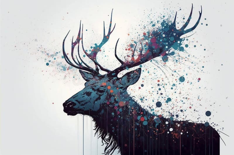 Antique Stag Art Drawing Handmade Nature, Generated Ai, Generative, Ai ...