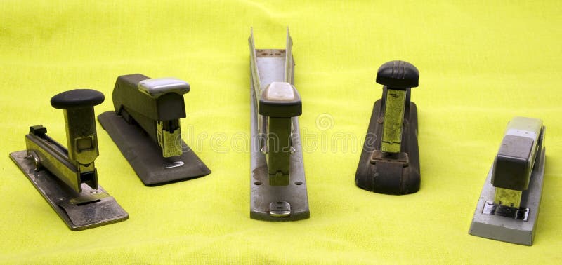 Antique Staplers Office Supply Stock Photo - Image of equipment, group ...