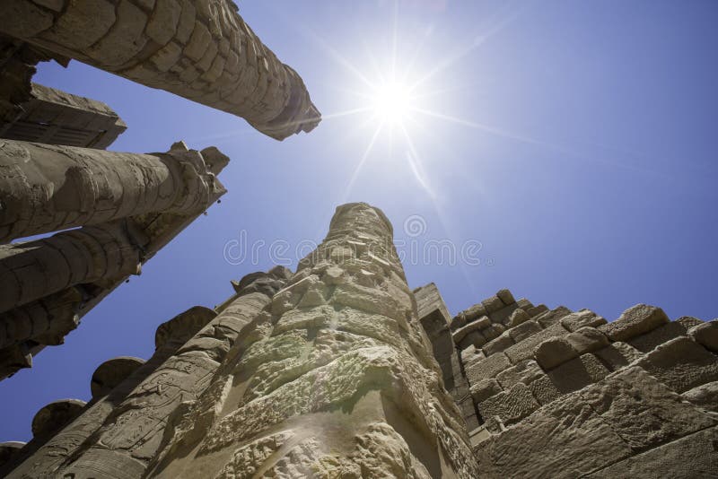 Antique Statue in the Pillared Hall in Luxor in Egypt Stock Image ...