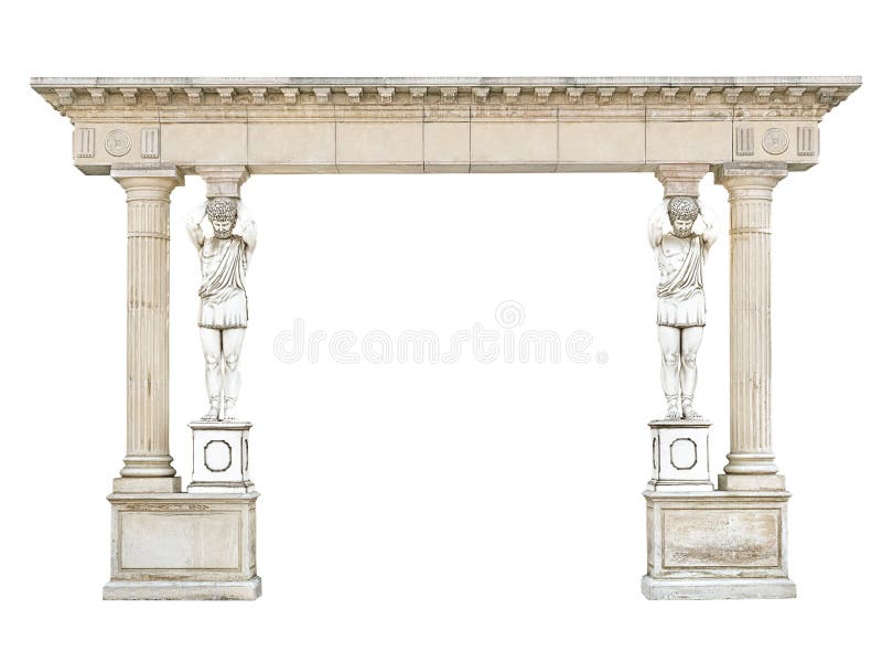 Antique Stone Arch Enfilade on White Background Stock Photo - Image of ...