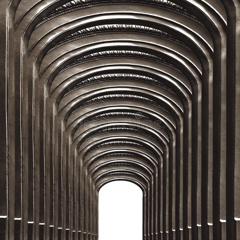 Antique Stone Arch Enfilade Isolated on White Background Stock Image ...