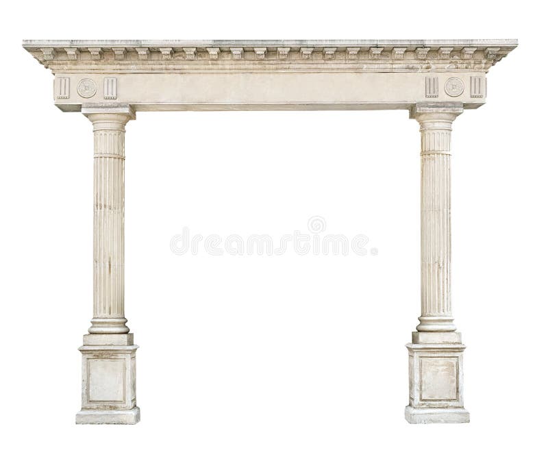 Antique Stone Arch Isolated on White Background Stock Photo - Image of ...