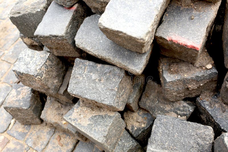 Antique Stone Blocks, Hand-made, Road Made of Durable Material Stock ...