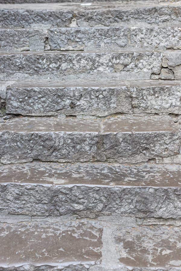 Antique Stone Stairs with Sharp Steps. Grunge Texture Stock Photo ...