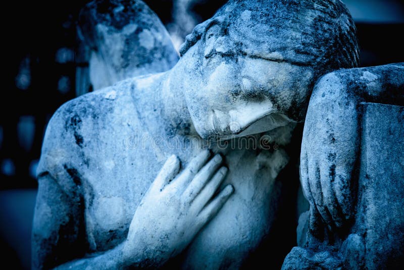 Antique Stone Statue As Symbol of Death and Pain Stock Photo - Image of ...