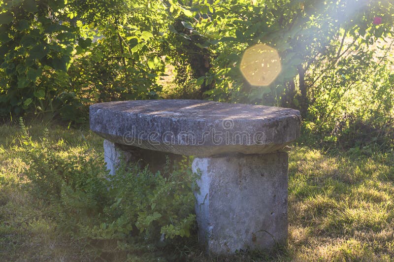 Antique stone table stock image. Image of outdoors, table - 178868713