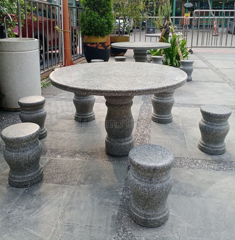 Antique Stone Tables and Chairs, Typical of China, Suitable for Placing ...