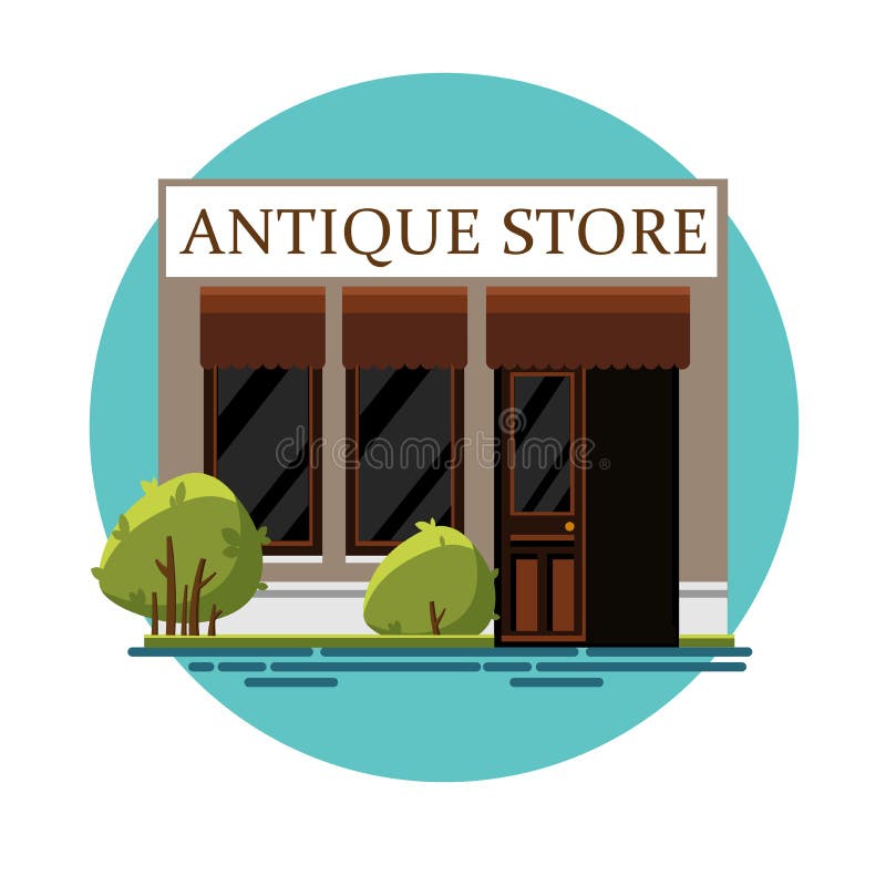 Antique store stock vector. Illustration of design, facade - 146739568