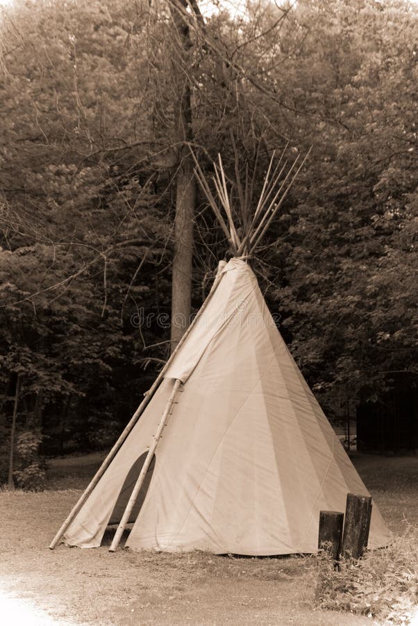 Antique Style Photograph of Indian Tipi Stock Image - Image of wigwam ...