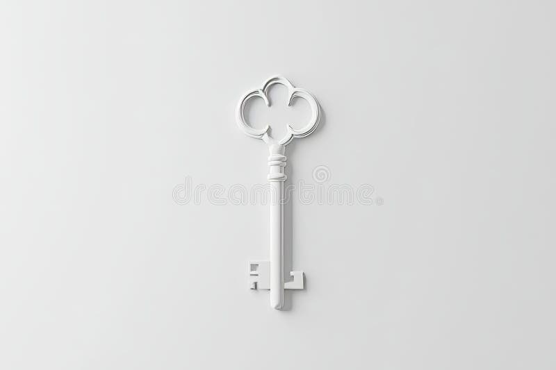 An Antique-style Silver Key with a Round Handle is Perfect for Adding a ...