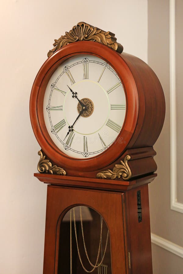 Antique Style Standing Pendulum Clock in the House Stock Image - Image ...