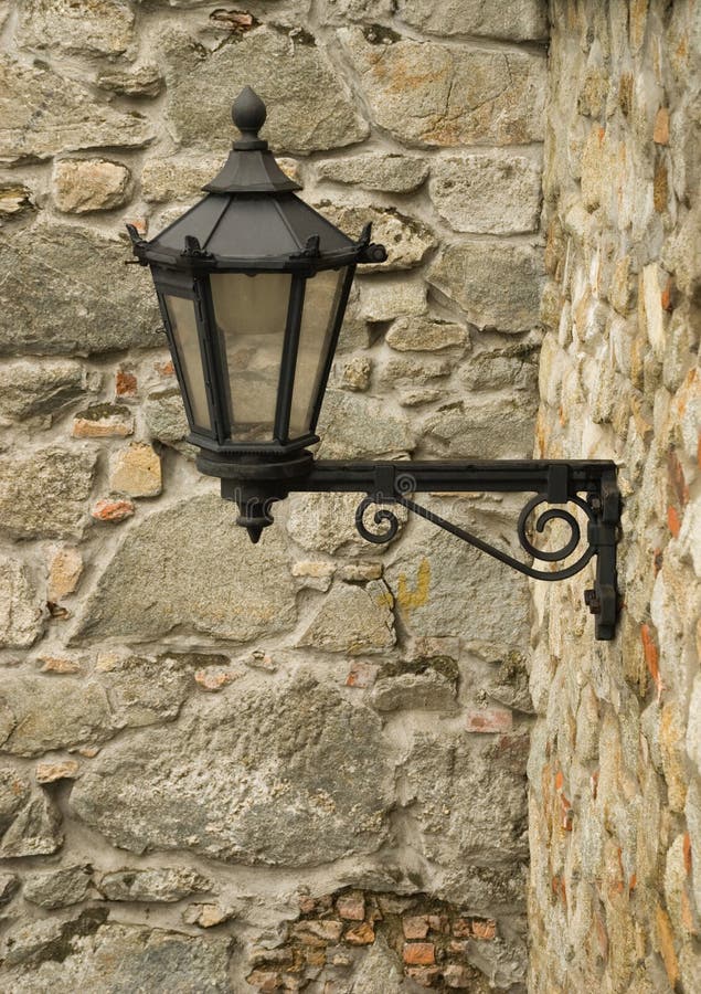 Antique Style Wall Mounted Lantern Stock Image - Image of smithery ...