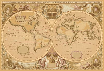 Antique style World Map stock illustration. Illustration of atlas - 6665360