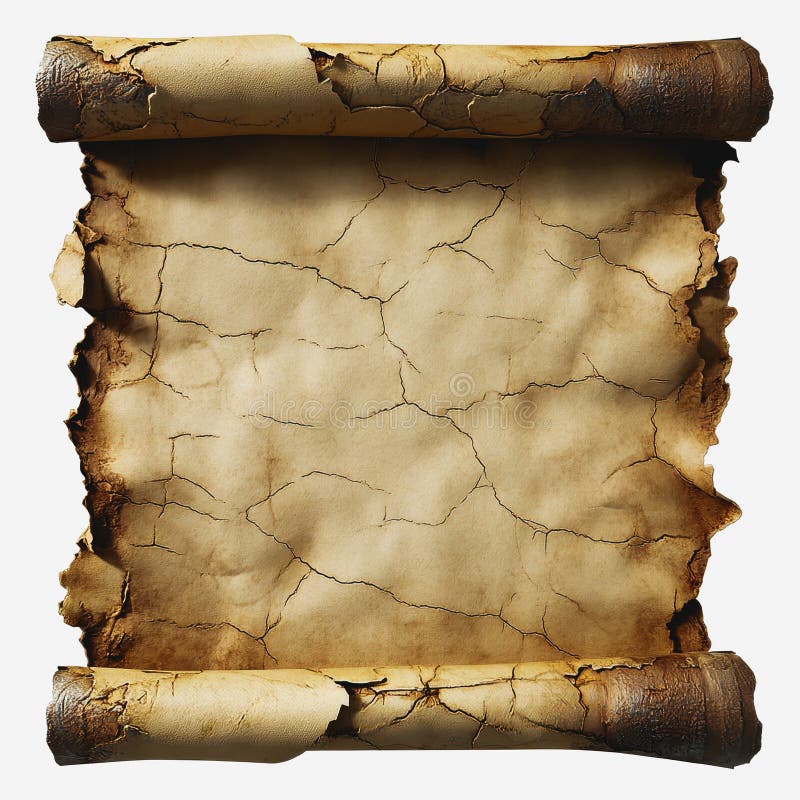 Old Crinkled Paper Scroll with Torn Edges and Cracked Texture, Perfect ...