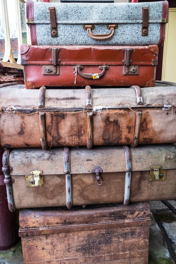 Antique Suitcases stock photo. Image of retro, damaged - 89412370