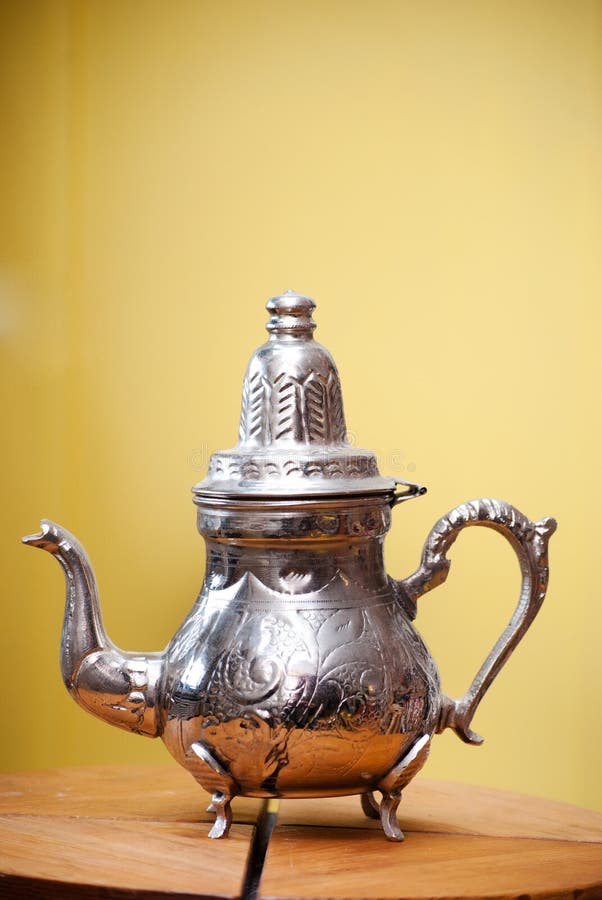 Antique tea pot stock image. Image of dish, metal, decorative - 66392033