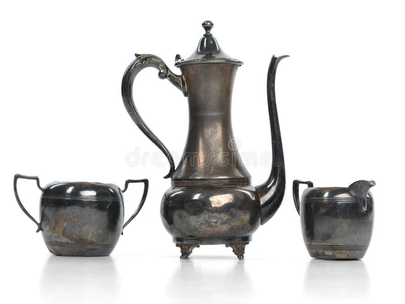 Antique Tea Set stock photo. Image of three, shiny, sugar - 17486808
