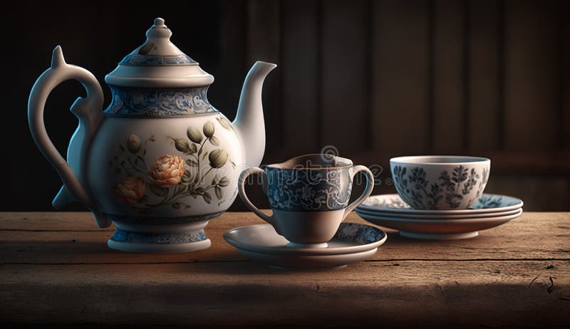 Antique Pot Antique Pot Antique Tea Set Stock Illustration ...