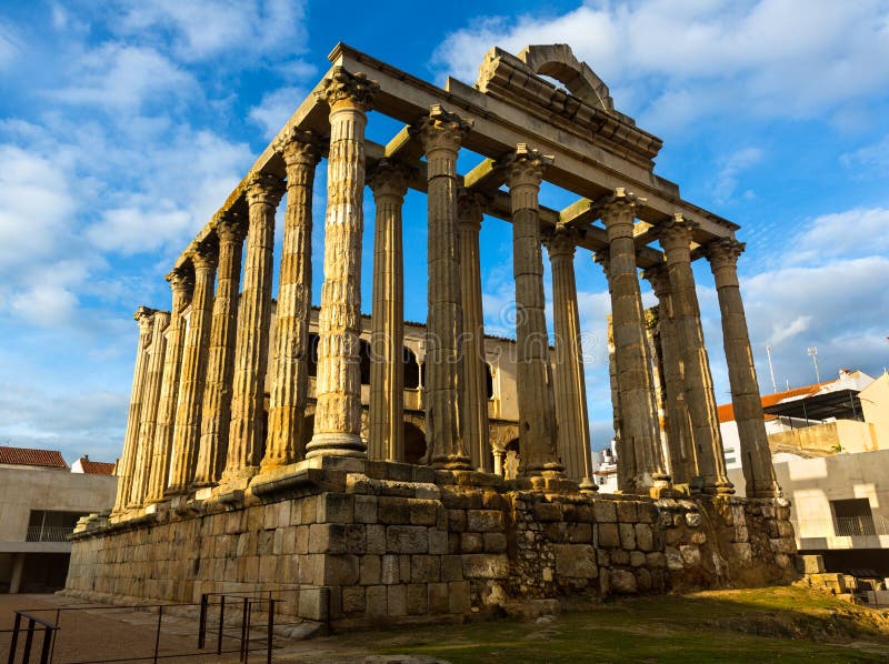 Antique temple in Merida stock image. Image of historic - 73468223