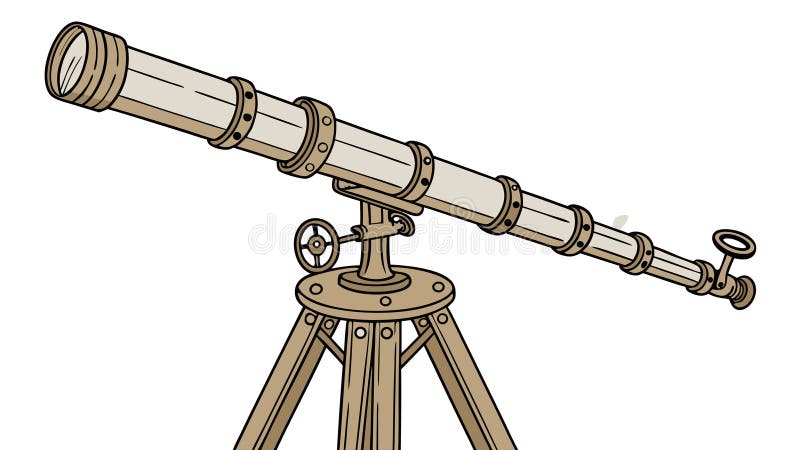 Antique Terrestrial Telescope Exploration Tool Vector, Vector Design ...
