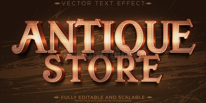 Antique Text Effect Editable History and Old Text Style Stock Vector ...