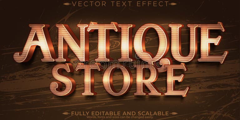 Antique Text Effect Editable History and Old Text Style Stock Vector ...