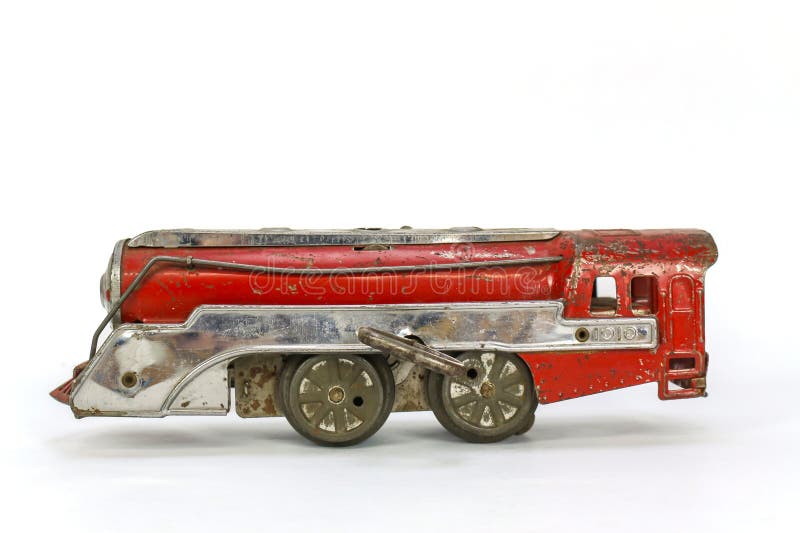 Red Toy Wind Up Train Engine Stock Photo - Image of nostalgia, vintage ...