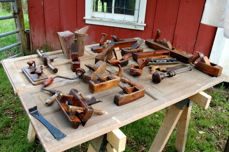 Antique Tools on Bench stock image. Image of working, worker - 808891