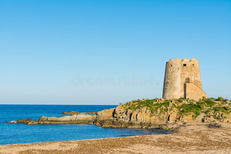 Antique Tower in Barisardo Shore Stock Image - Image of bari, tower ...