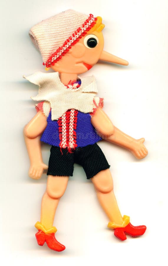 Antique Toy Pinocchio Puppet with a Long Nose Stock Photo - Image of ...