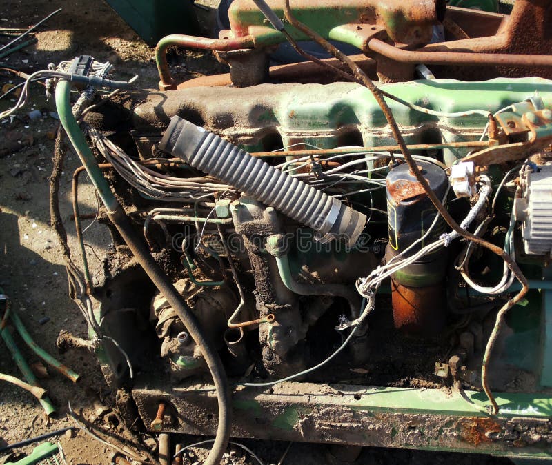 Antique Tractor with Old Engines Stock Photo - Image of energy, metal ...