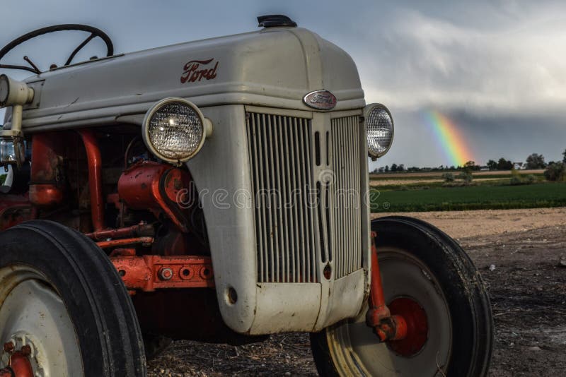 Antique Tractor after Rain Storm Editorial Stock Image - Image of ...