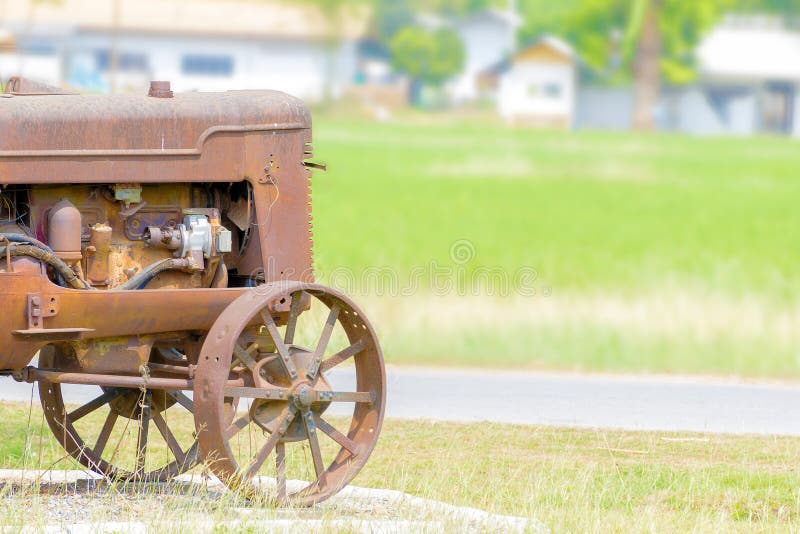 The antique tractor stock photo. Image of farm, archaic - 67408084