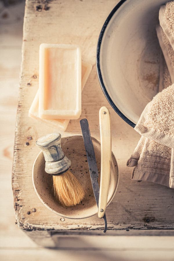 Antique and Traditional Tools for Shave with Razor and Soap Stock Image ...