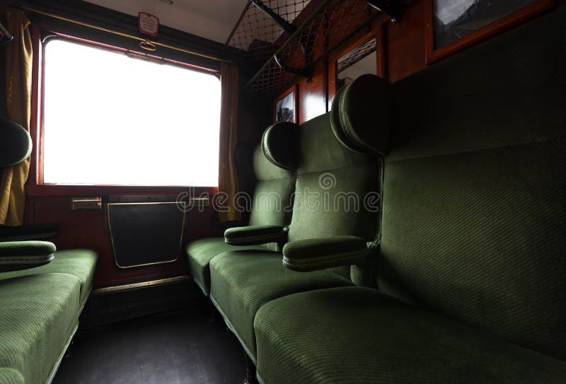 Antique train interior stock photo. Image of baggage - 35460678