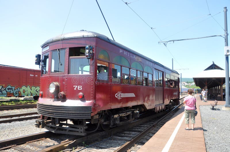 Antique Trolley at the Platform, Scranton, PA, USA Editorial Photo ...